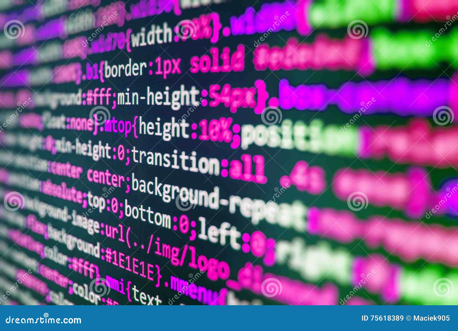 Software Developer Workspace Screen Stock Image - Image of cyber, blue ...