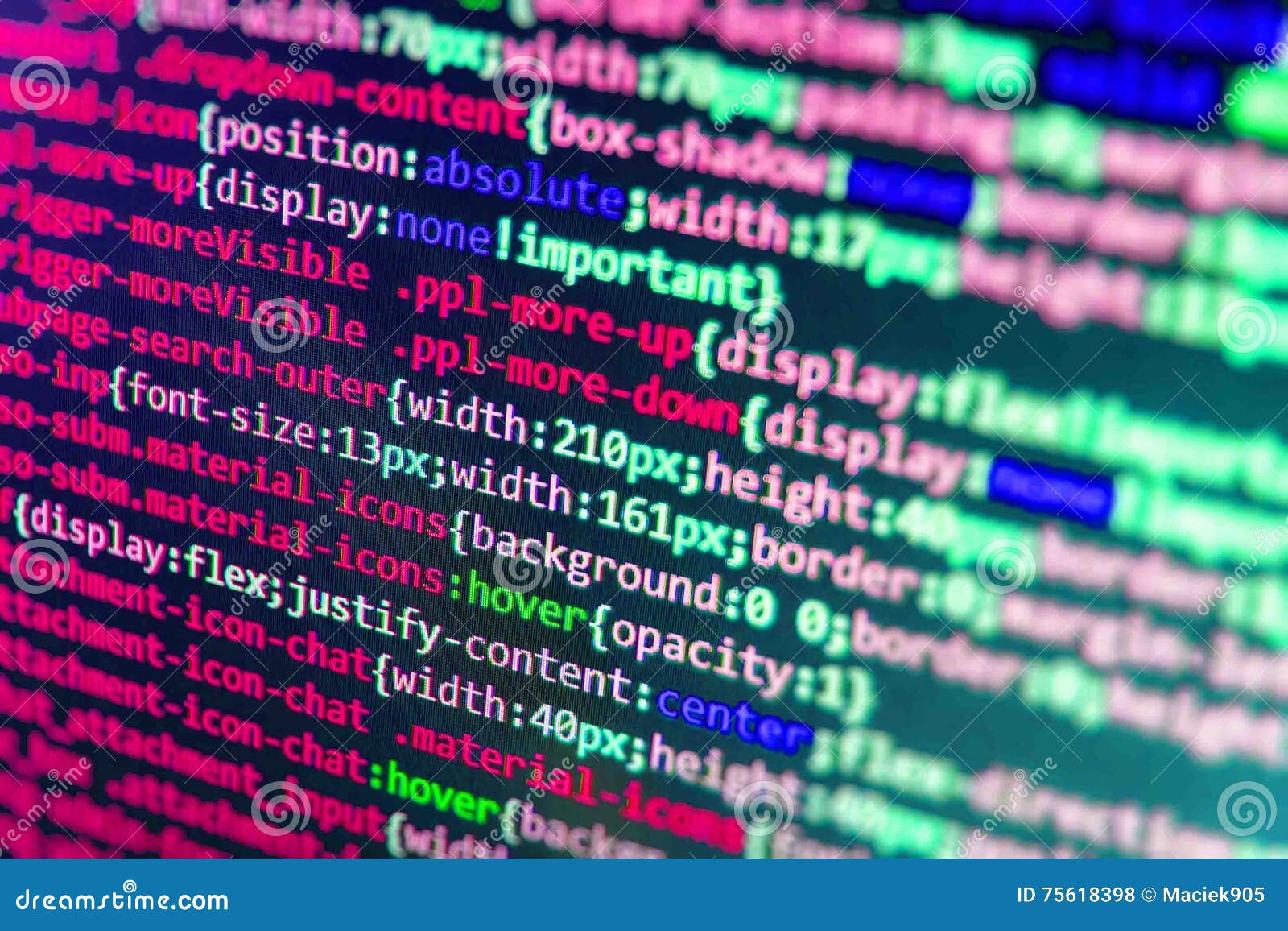 Software Developer Workspace Screen Stock Photo - Image of abstract ...