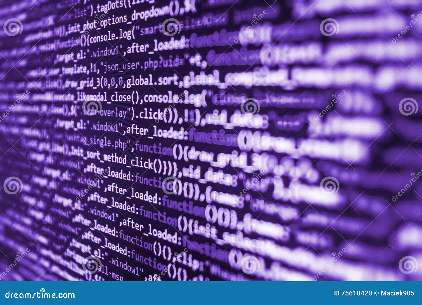 Software Developer Workspace Screen Stock Photo - Image of black, close ...