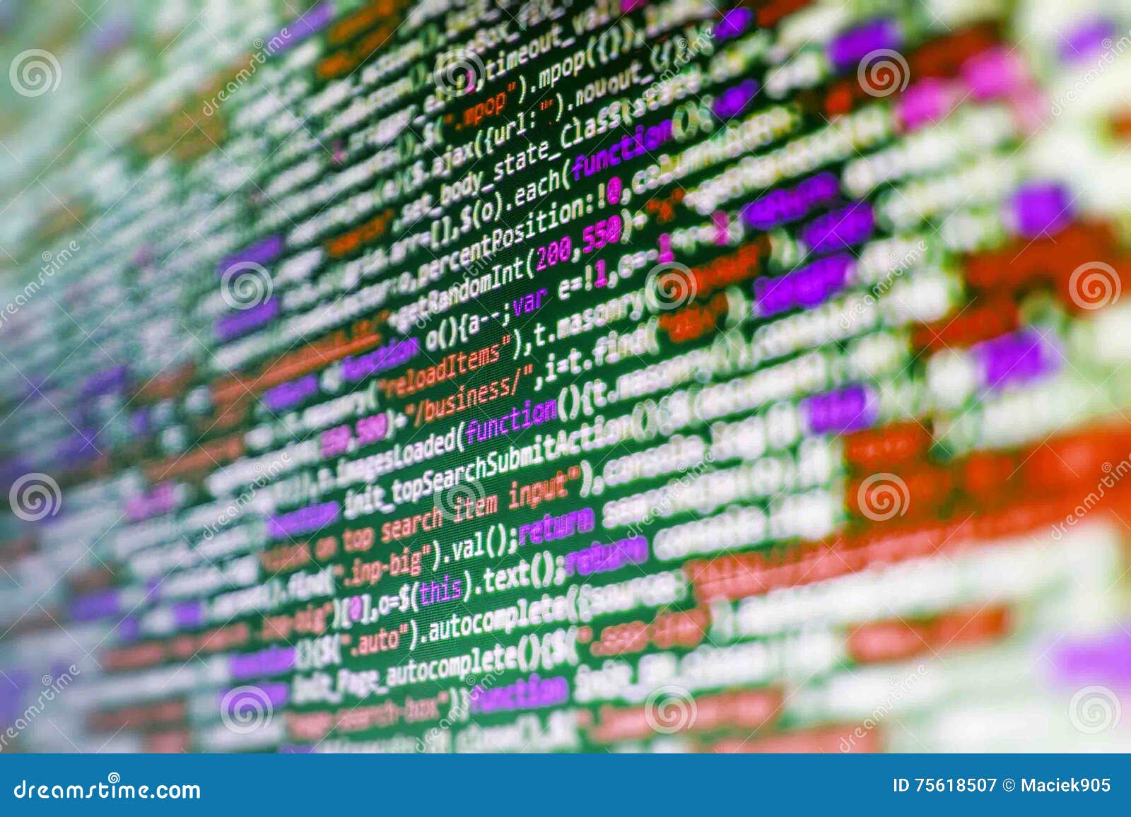 Software Developer Workspace Screen Stock Image - Image of develop ...