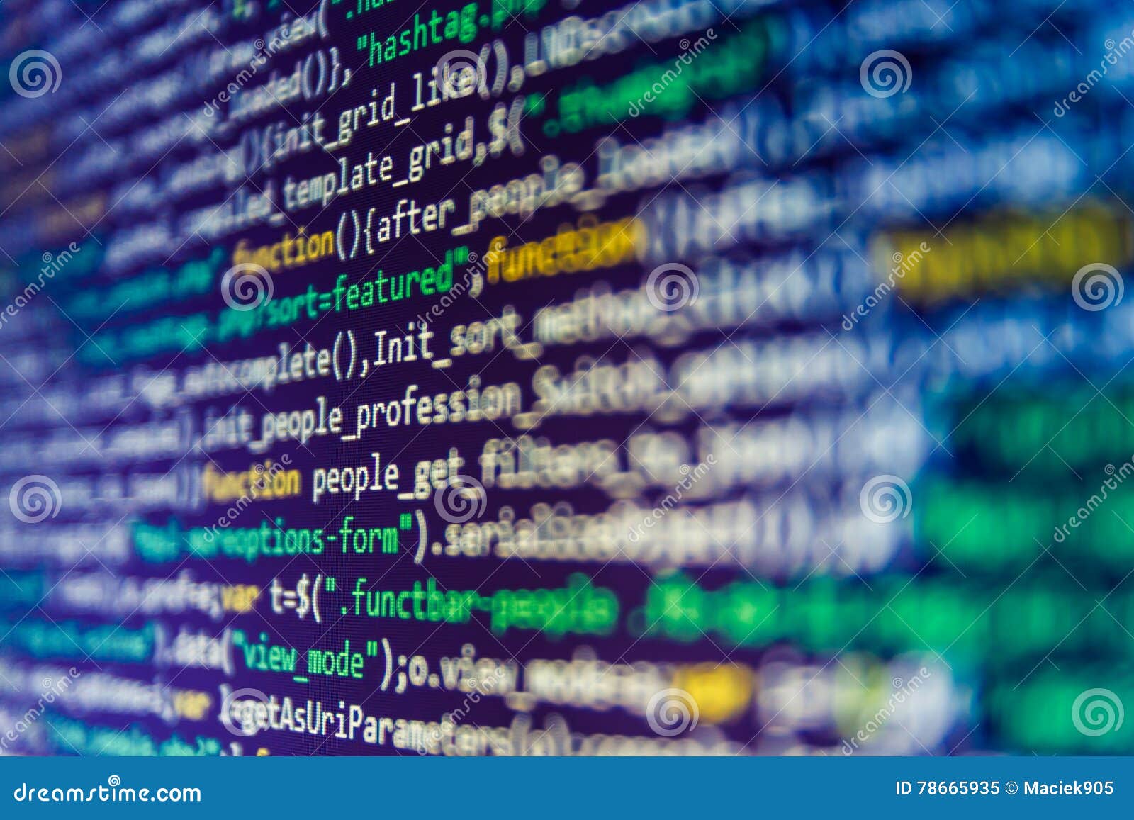 Software Developer Workspace Screen Stock Image - Image of glow ...
