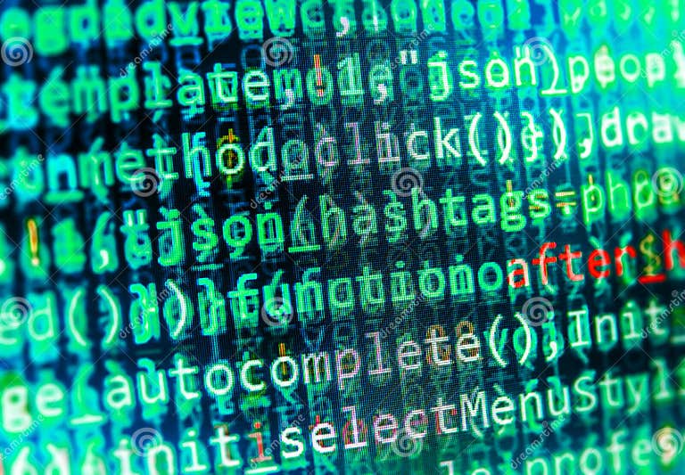 Software Developer Workspace Screen Stock Image - Image of frontend ...