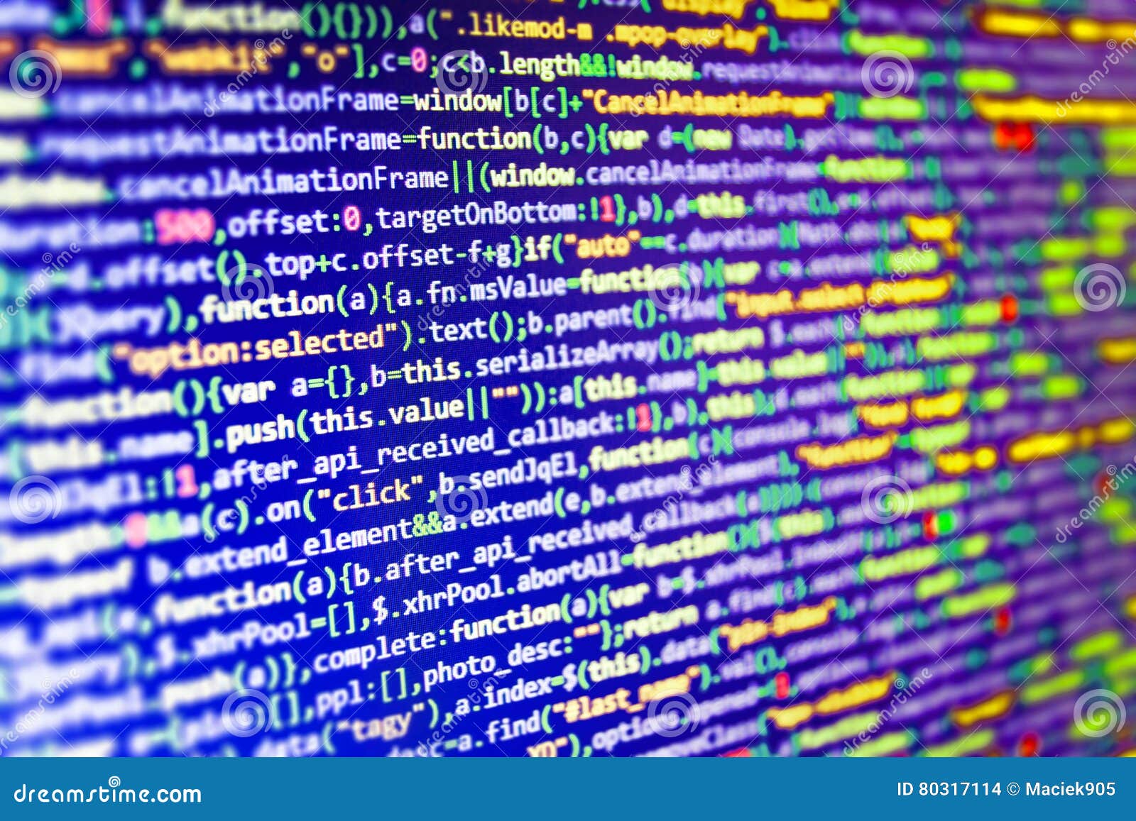 Software Developer Workspace Screen Stock Photo - Image of desktop ...
