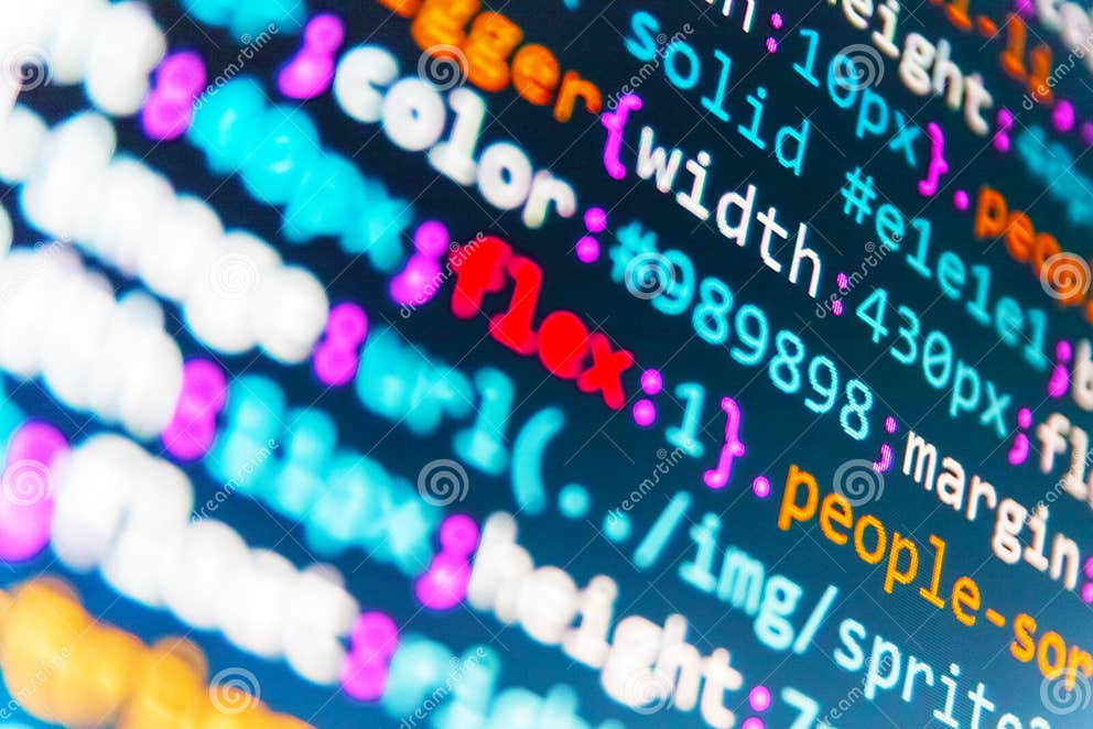 Software Developer Workspace Screen Stock Photo - Image of application ...