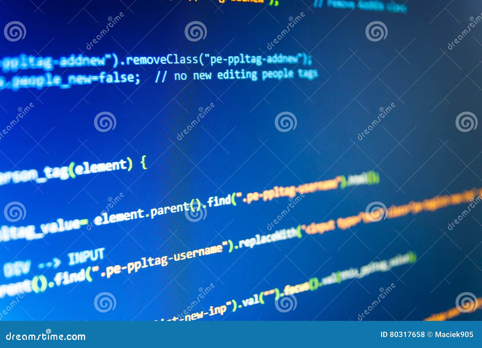 Software Developer Workspace Screen Stock Photo - Image of coding ...