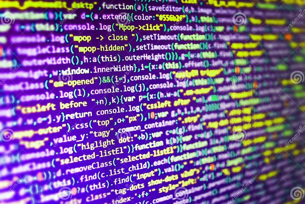 Software Developer Workspace Screen Stock Photo - Image of creative ...