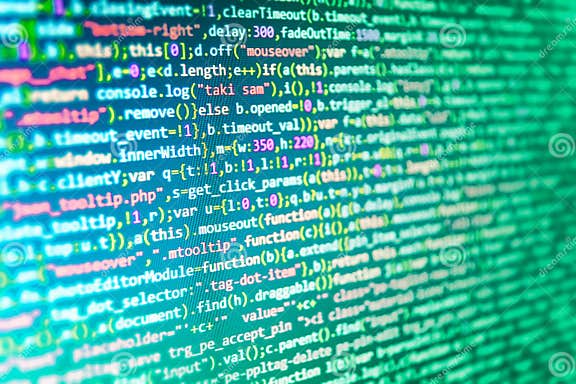 Software Developer Workspace Screen Stock Image - Image of background ...