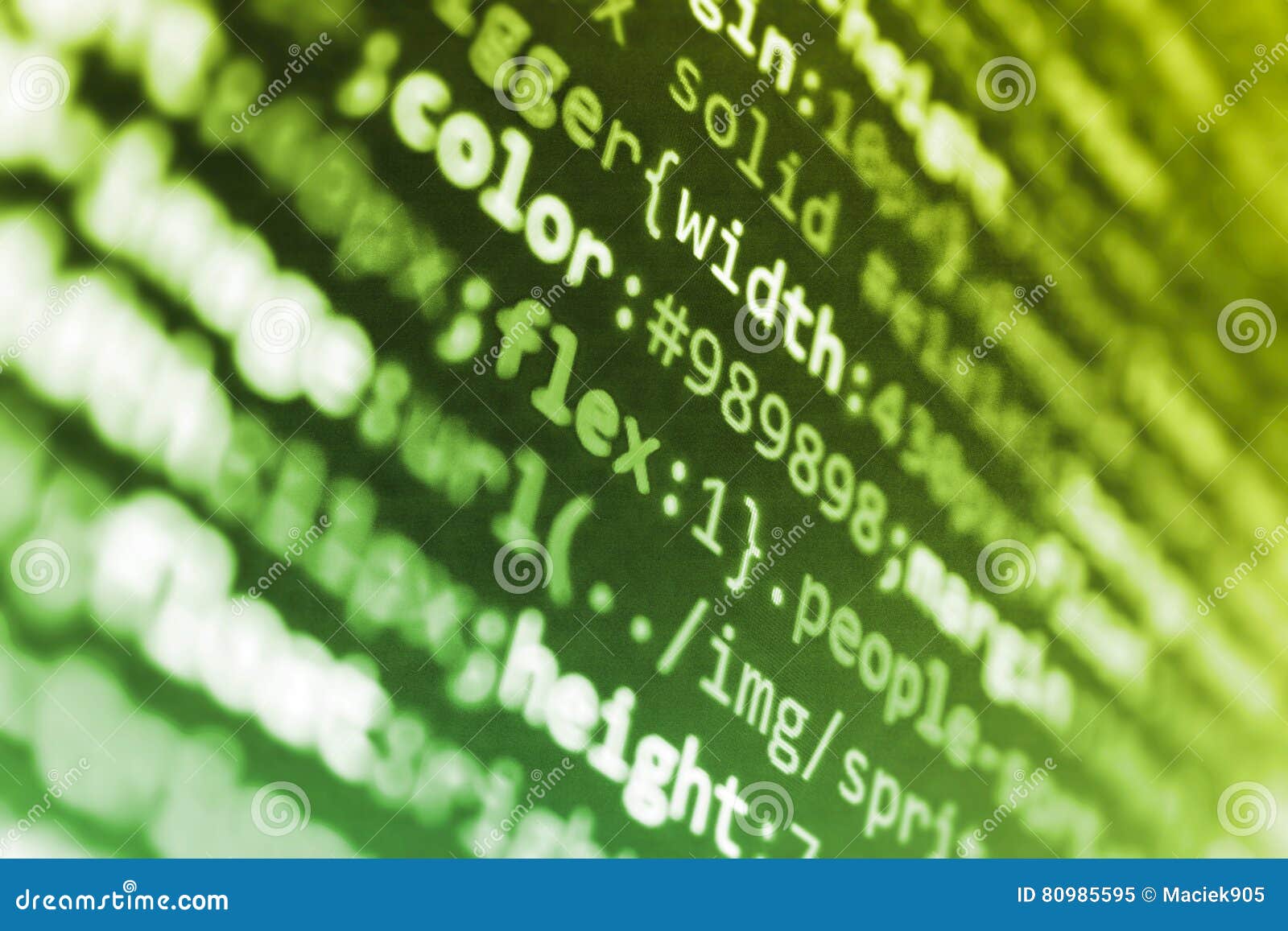 Software Developer Workspace Screen Stock Image - Image of cyberspace ...