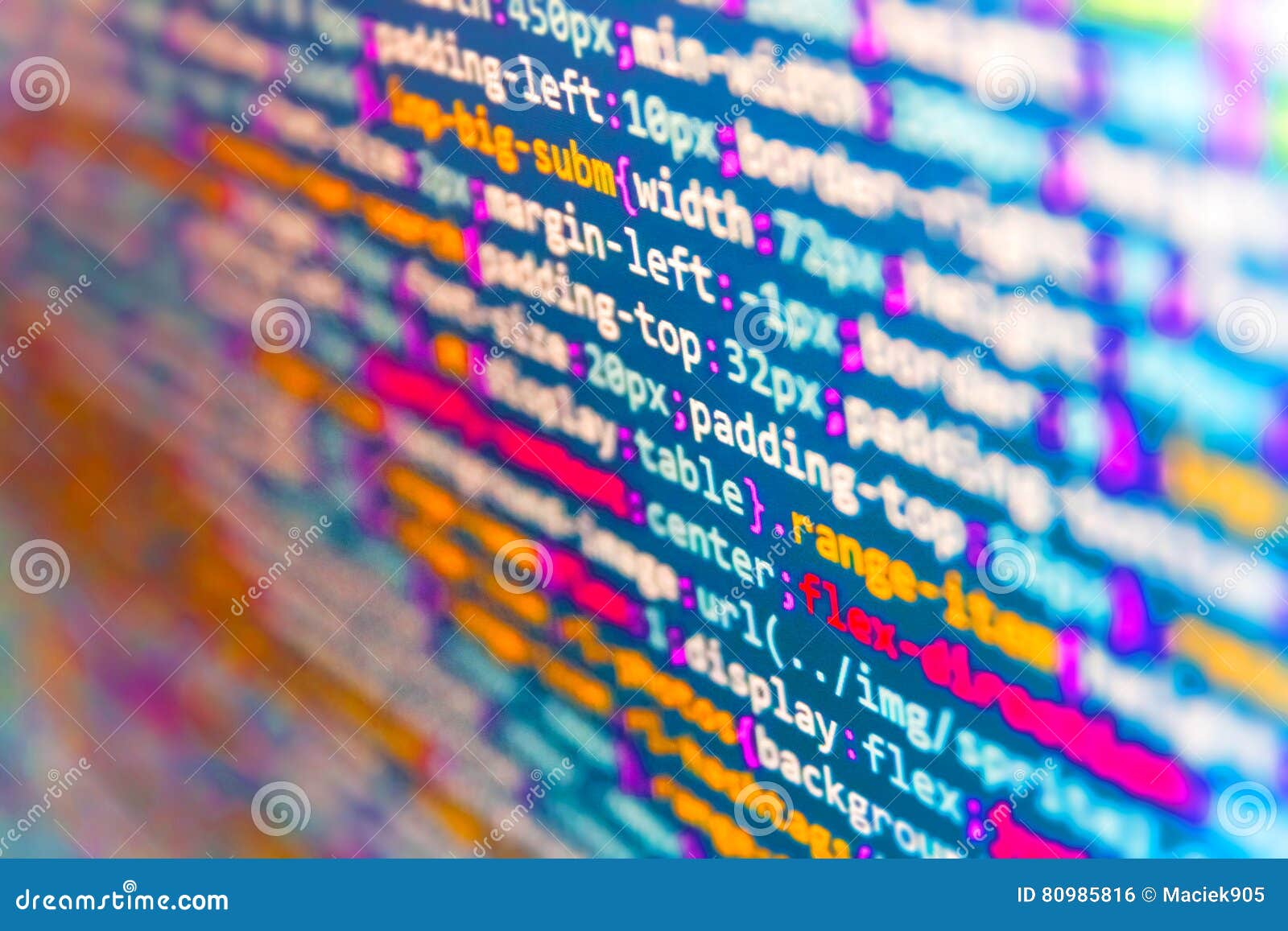 Software Developer Workspace Screen Stock Photo - Image of abstract ...