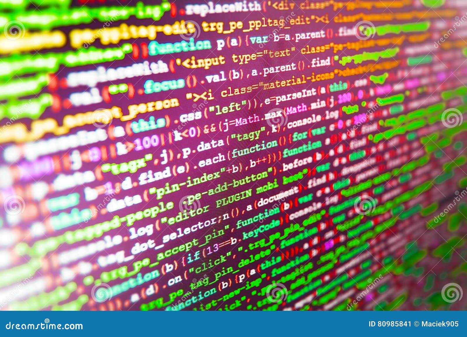 Software Developer Workspace Screen Stock Image - Image of design ...