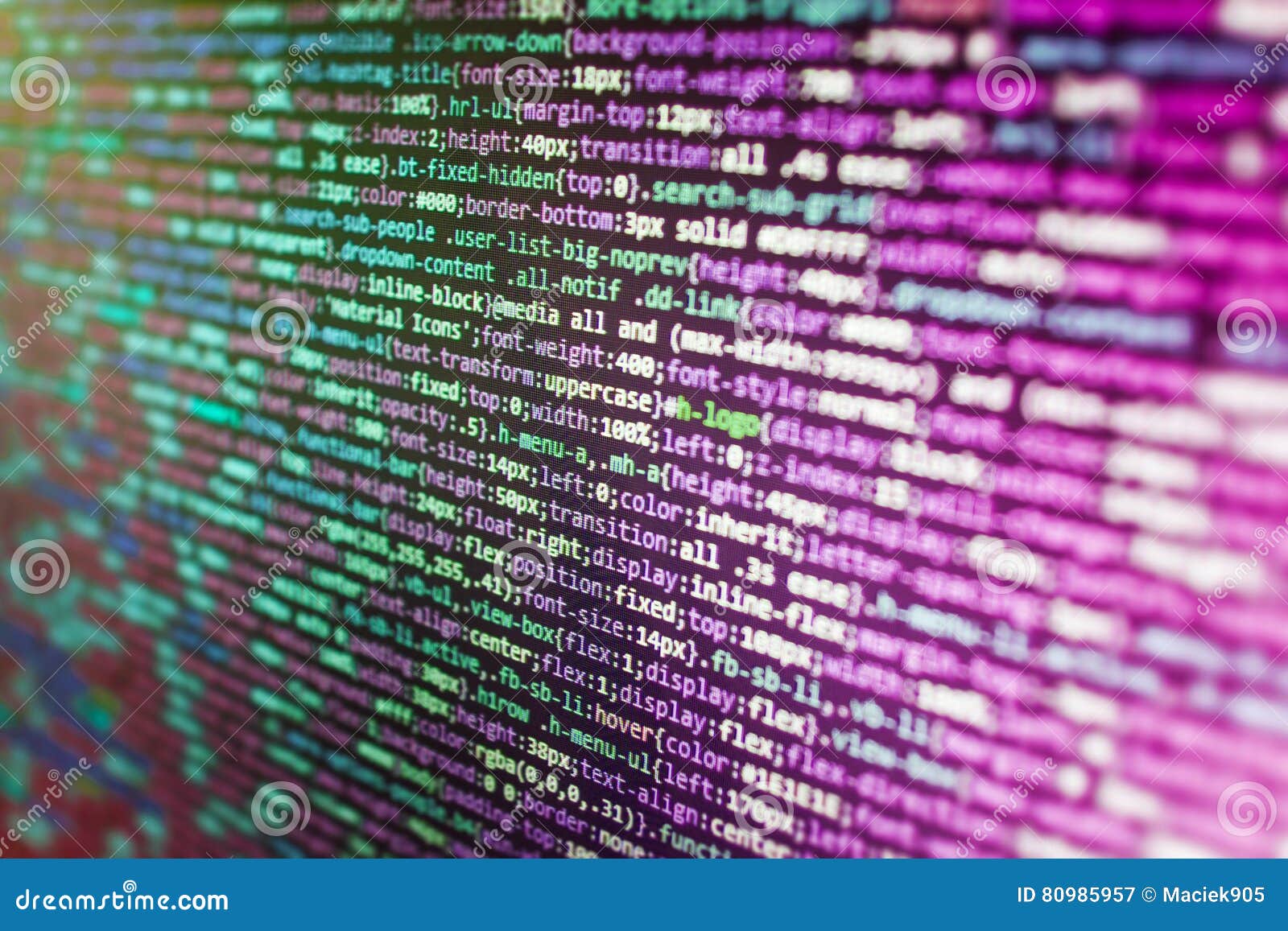 Software Developer Workspace Screen Stock Image - Image of cyberspace ...