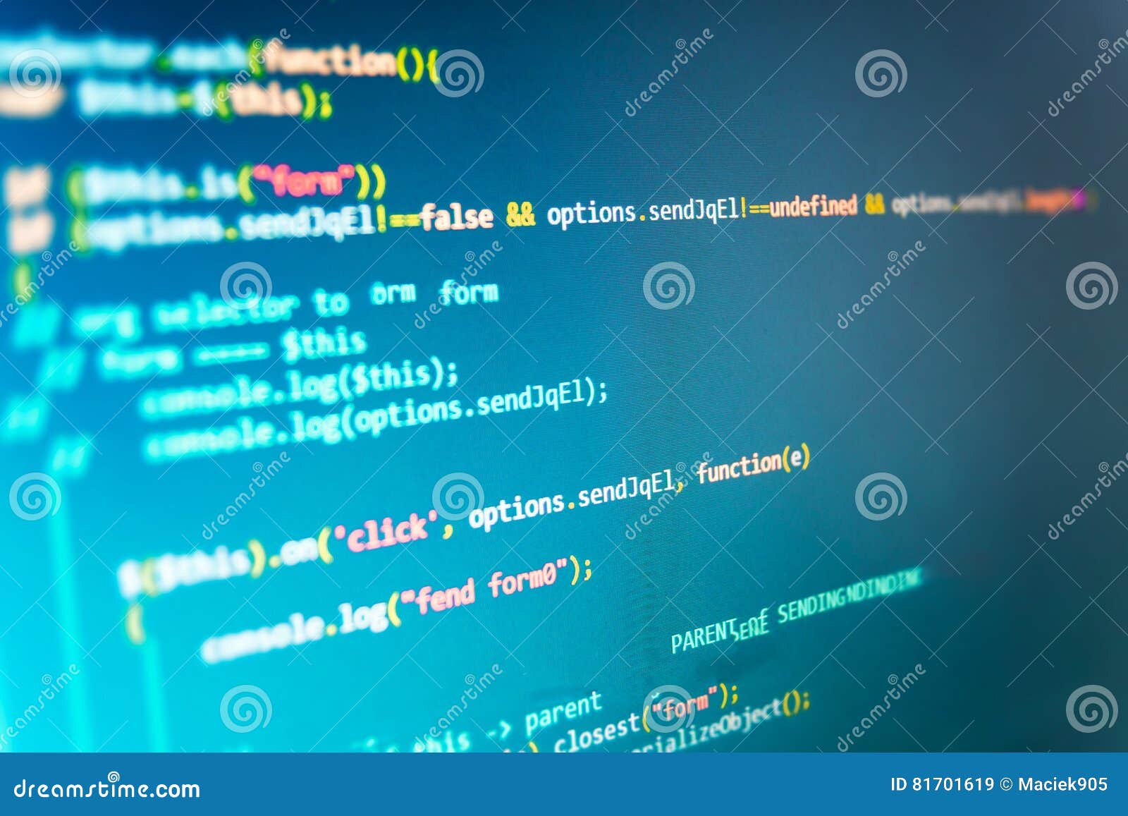 Software Developer Workspace Screen Stock Image - Image of cyberspace ...