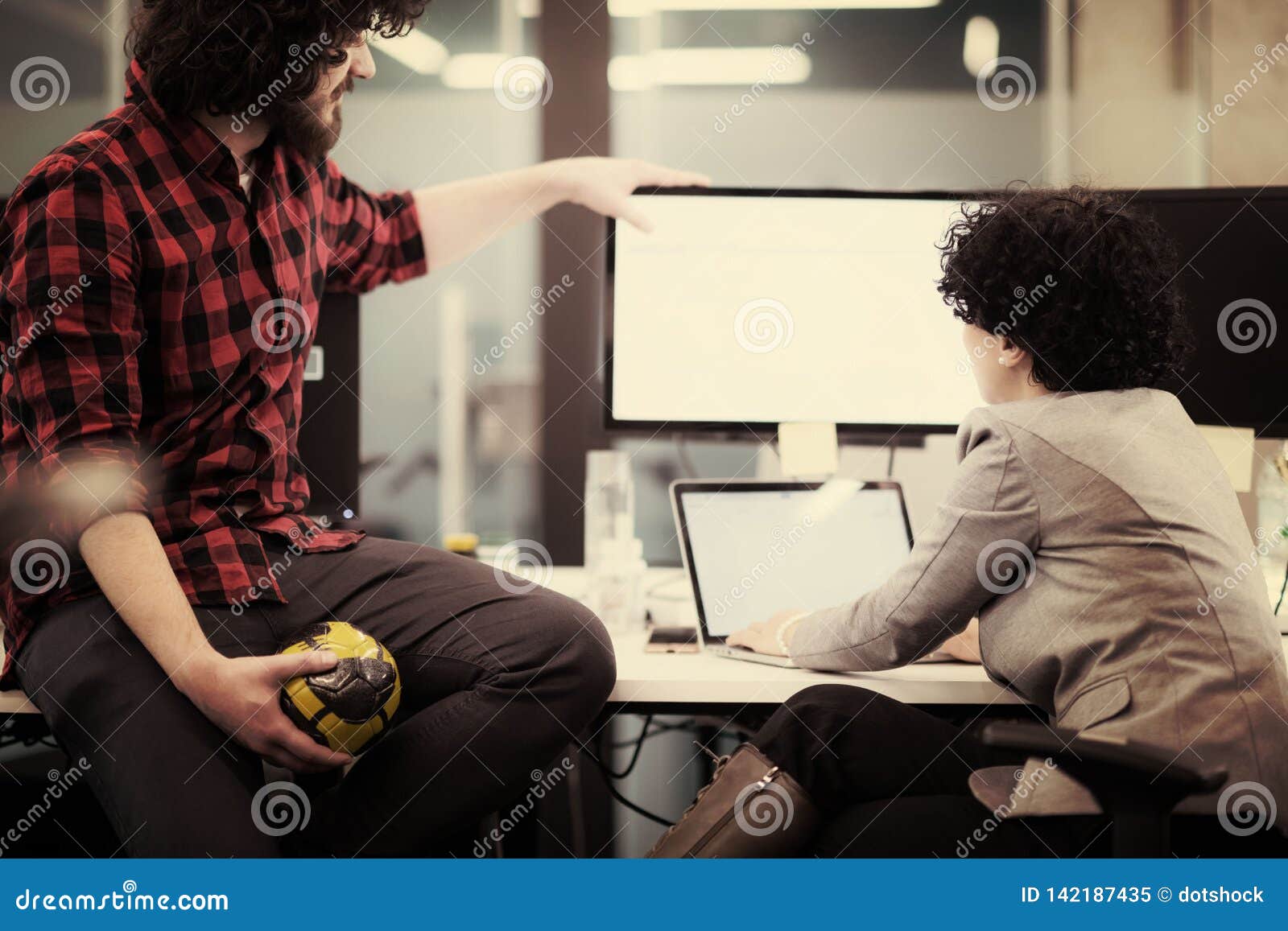 Software Developers Couple Writing Programming Code Stock Image Image Of Desk Organizing