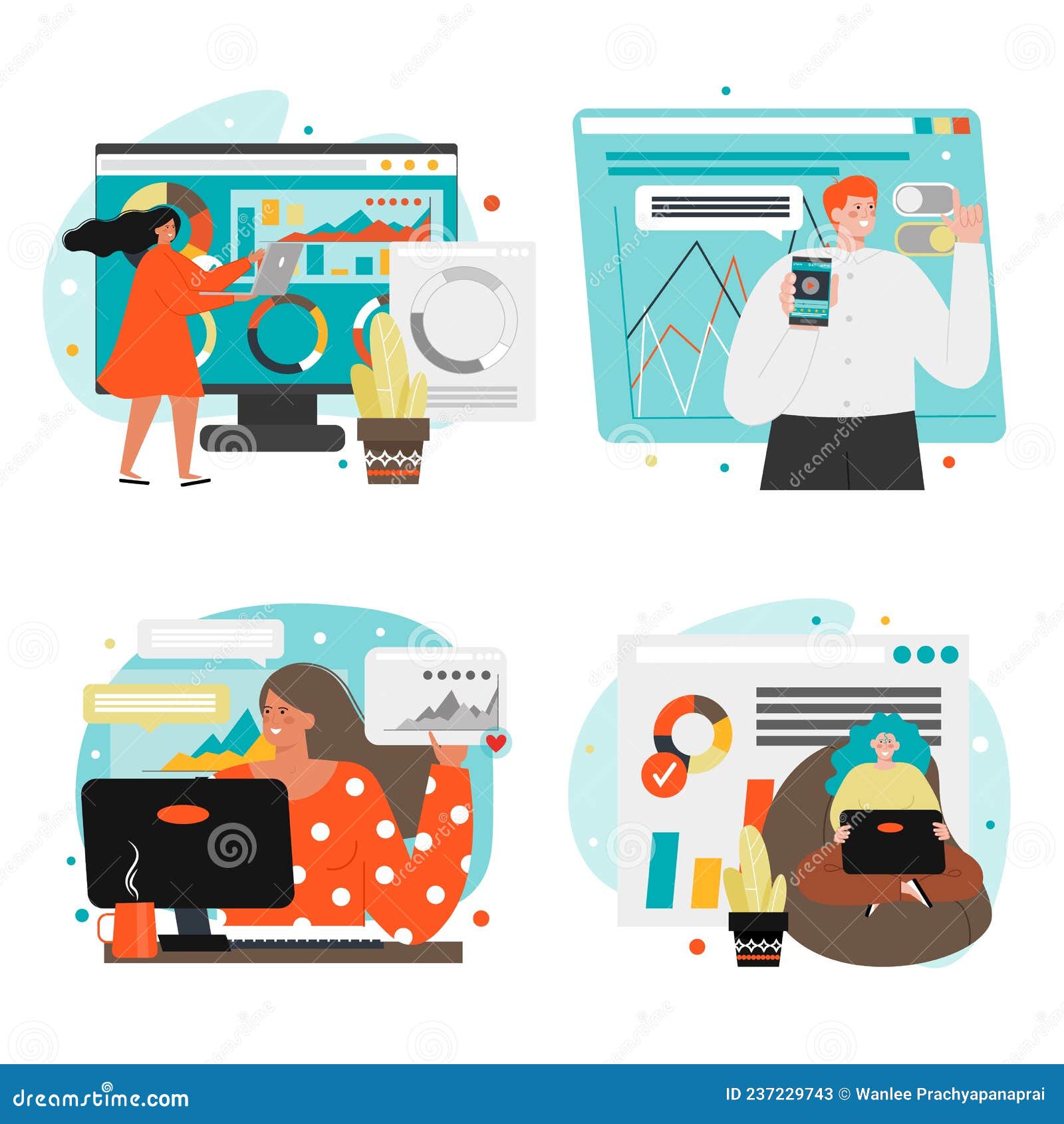 Software Developers, Engineers Coding, Programming, Vector Illustration ...