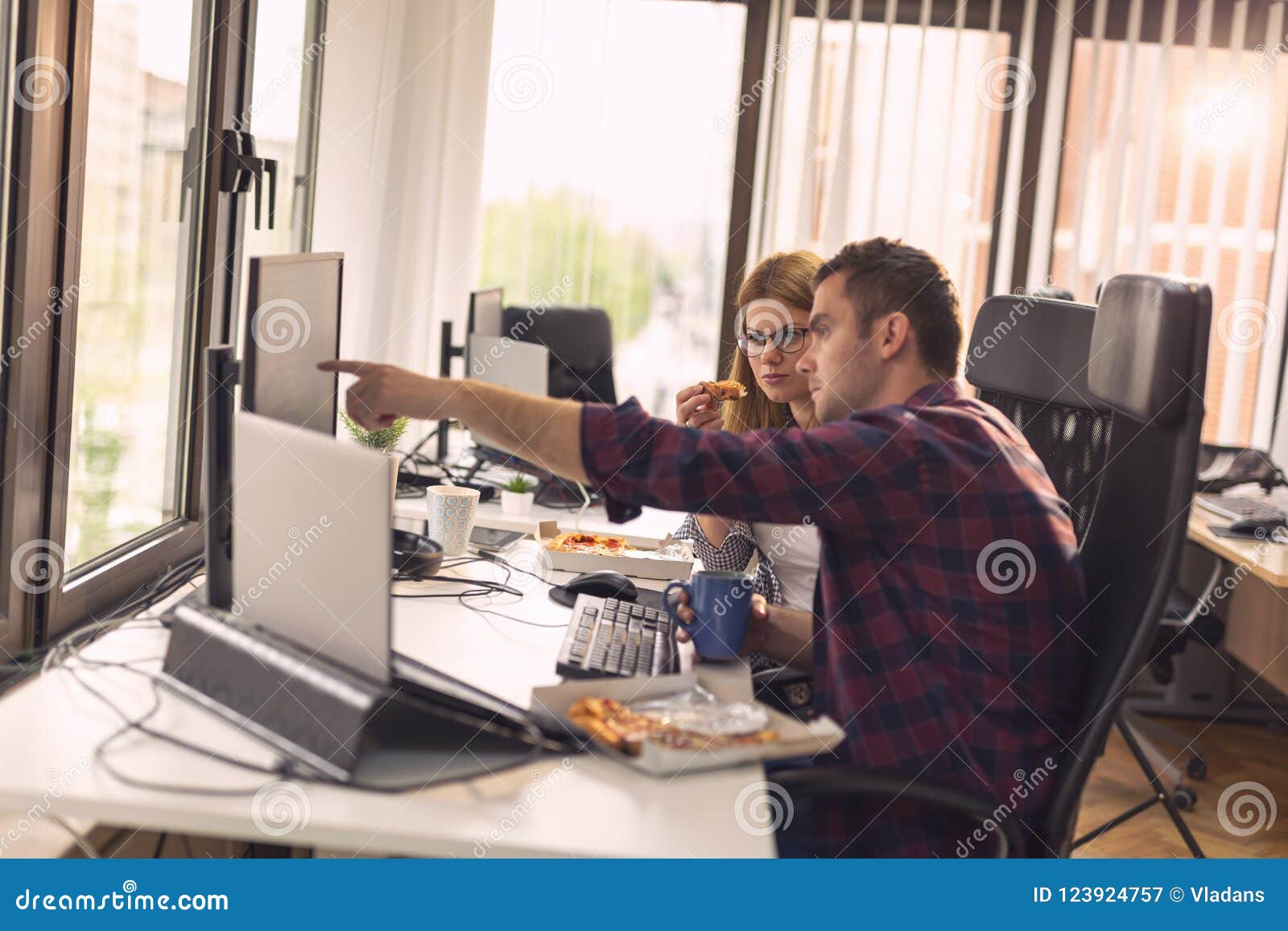 Software Developers on a Lunch Break Stock Image - Image of laptop ...