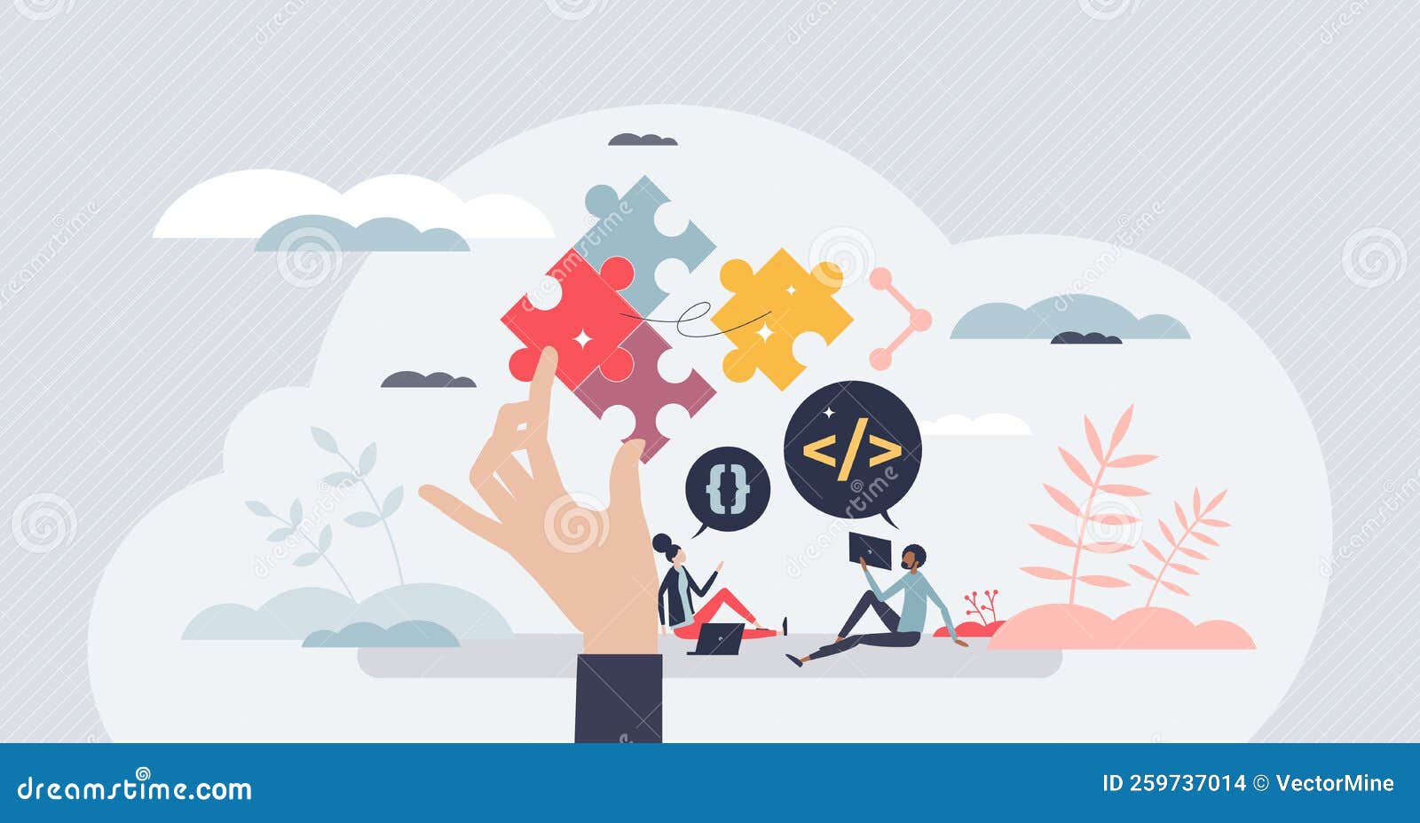 Software Developers and Programming Language Coding Tiny Person Concept Stock Vector ...