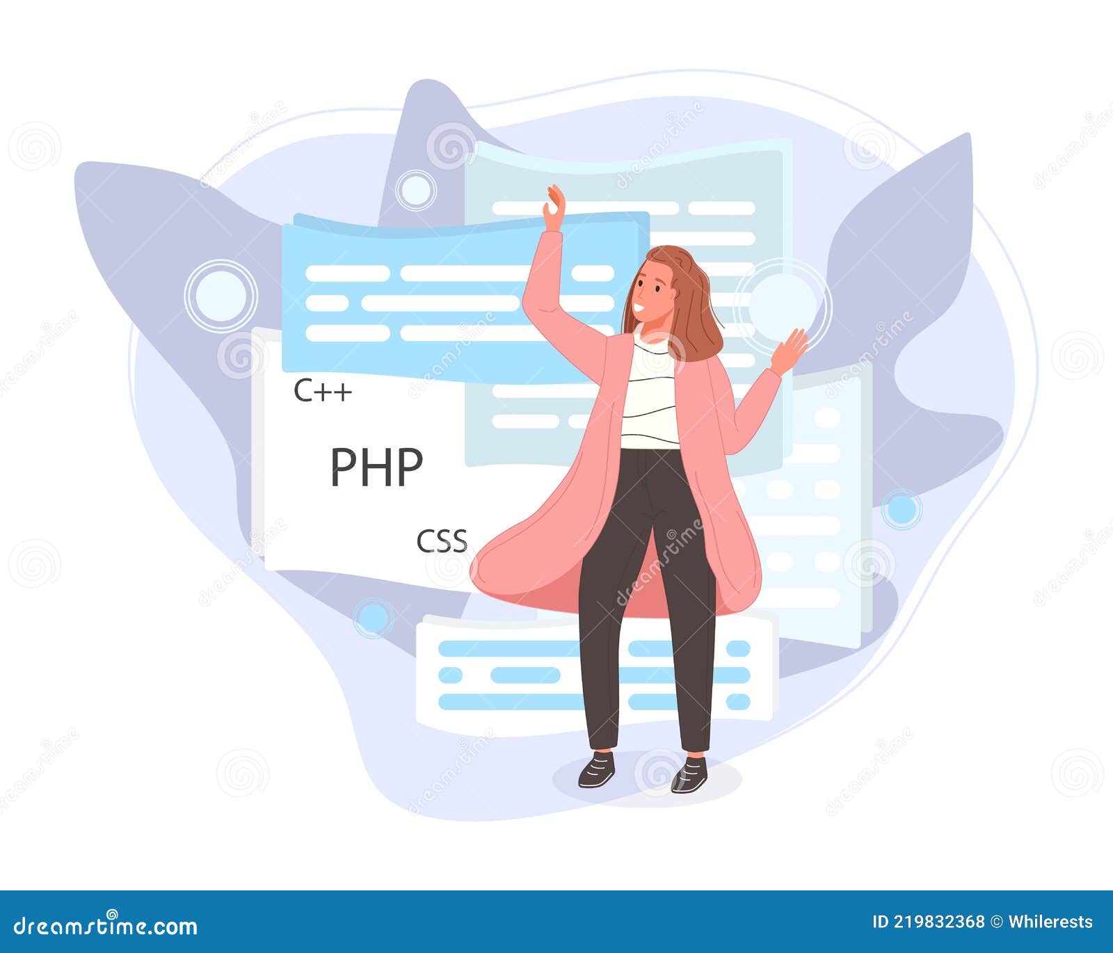 Software Developers Working Of Script Coding Engineer Character Programming In Php Python 3371