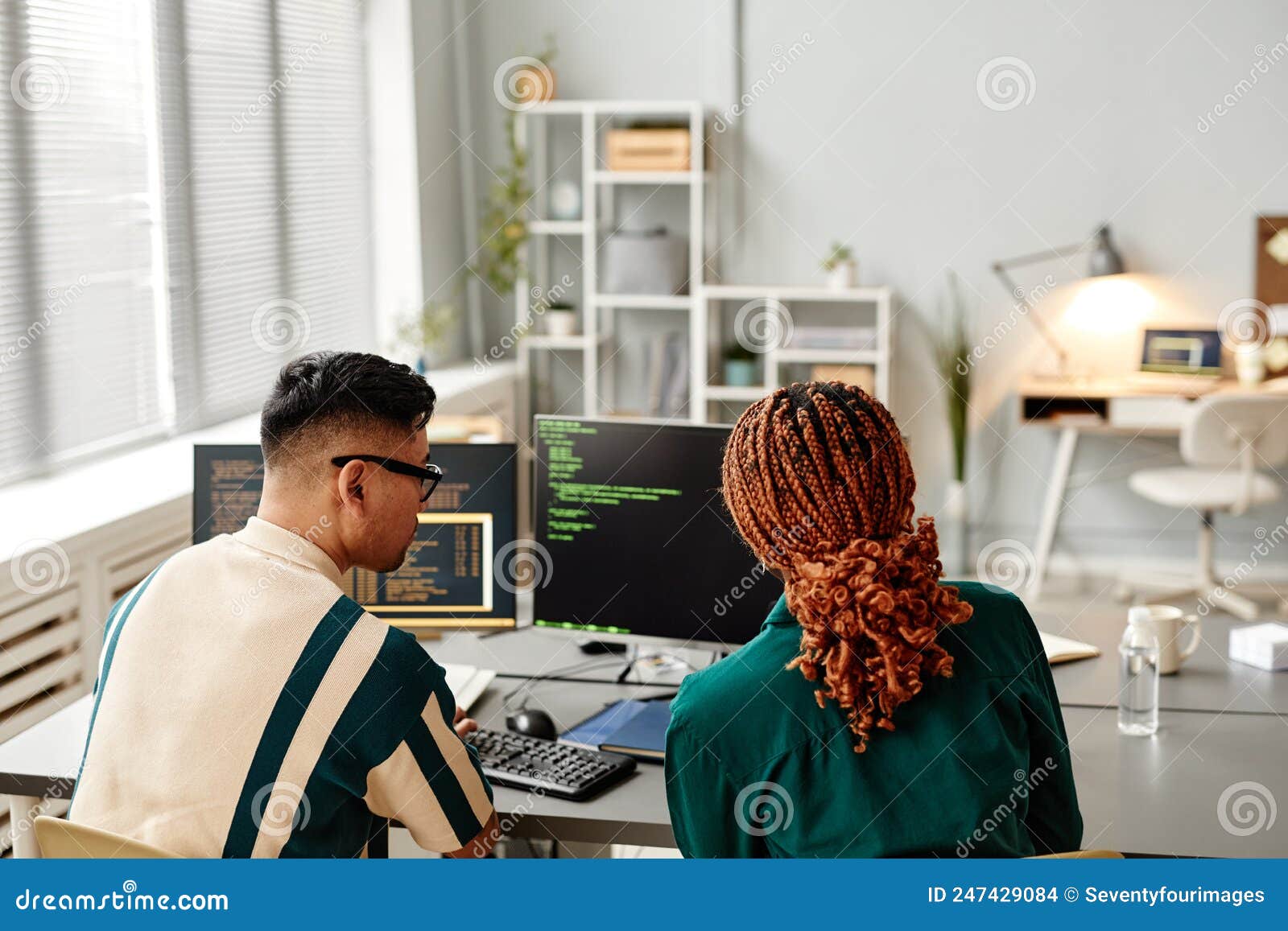 Software Developers Writing Code Stock Photo - Image of computer, black ...