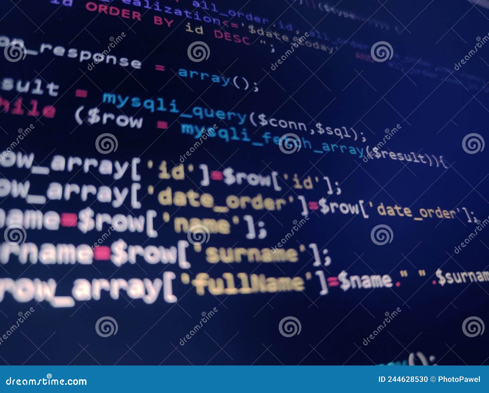 Software Development Background. Job Search Screen Coding. Computer Language Stock Photo - Image ...