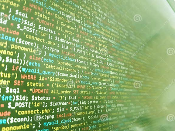 Software Development Background. Job Search Screen Coding. Computer Language Stock Photo - Image ...