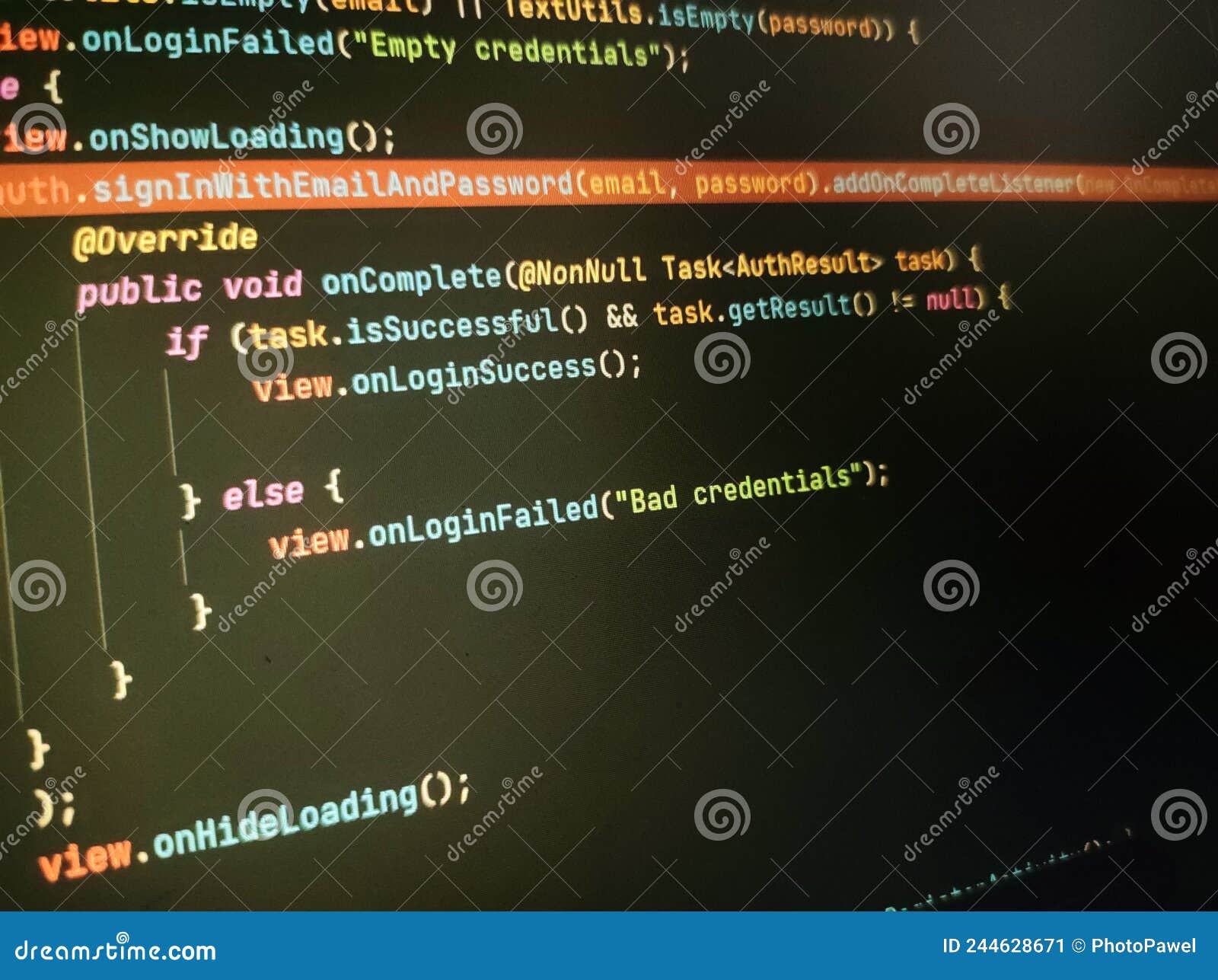 Software Development Background. Job Search Screen Coding. Computer Language Stock Image - Image ...