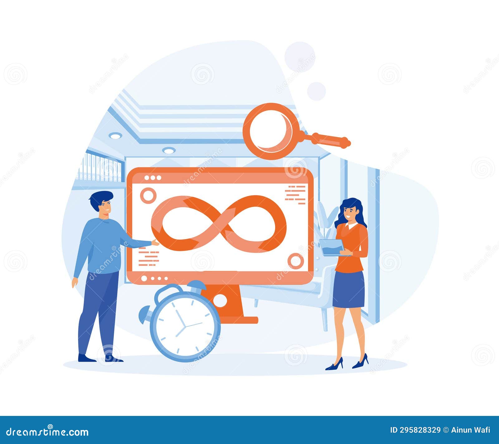 Software Development. Cartoon Modern Flat Vector Illustration for ...