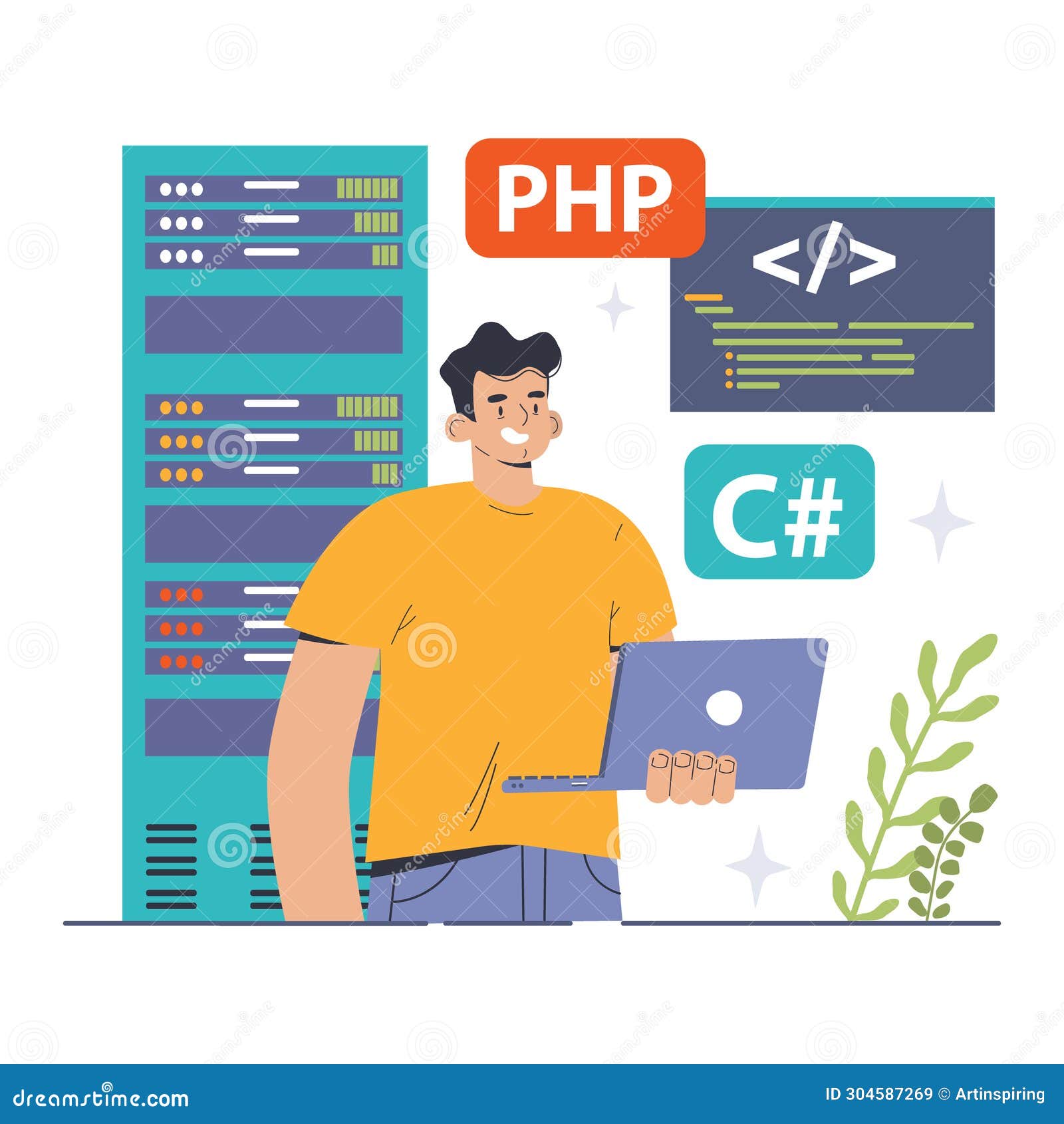 Software Development Coding Back End And Front End Engineering Stock