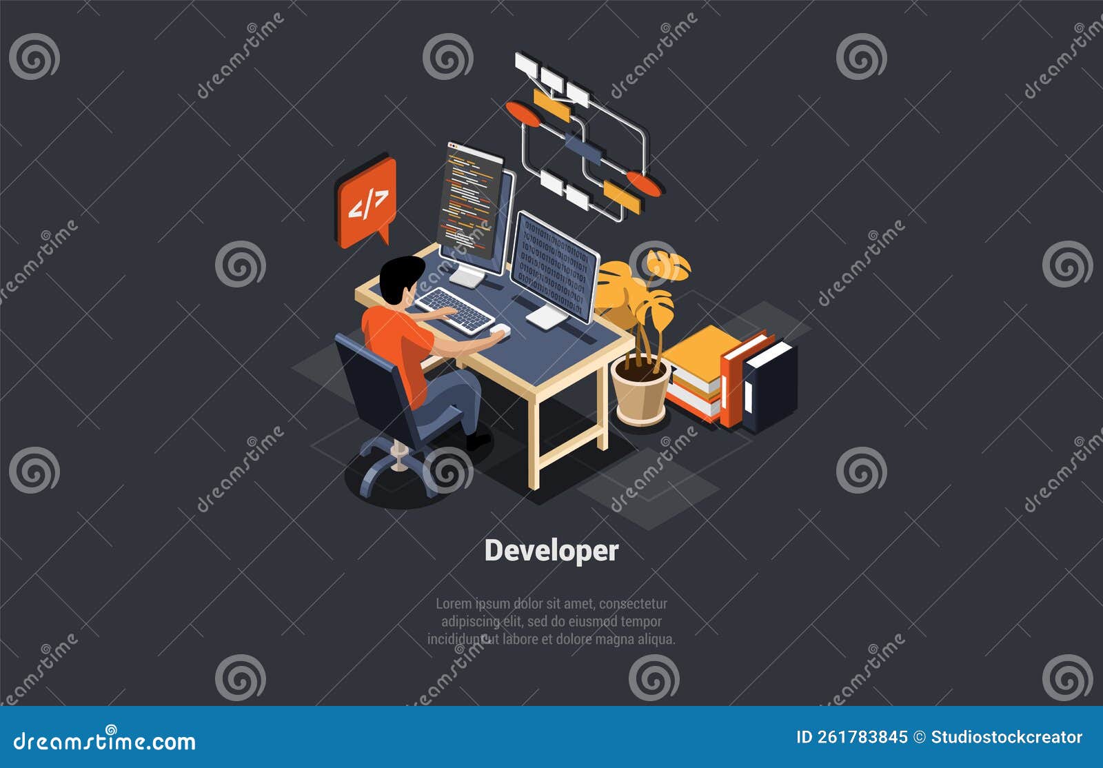 Software Development Coding Process Concept Programer Or Web Developer Coding On Computer Stock