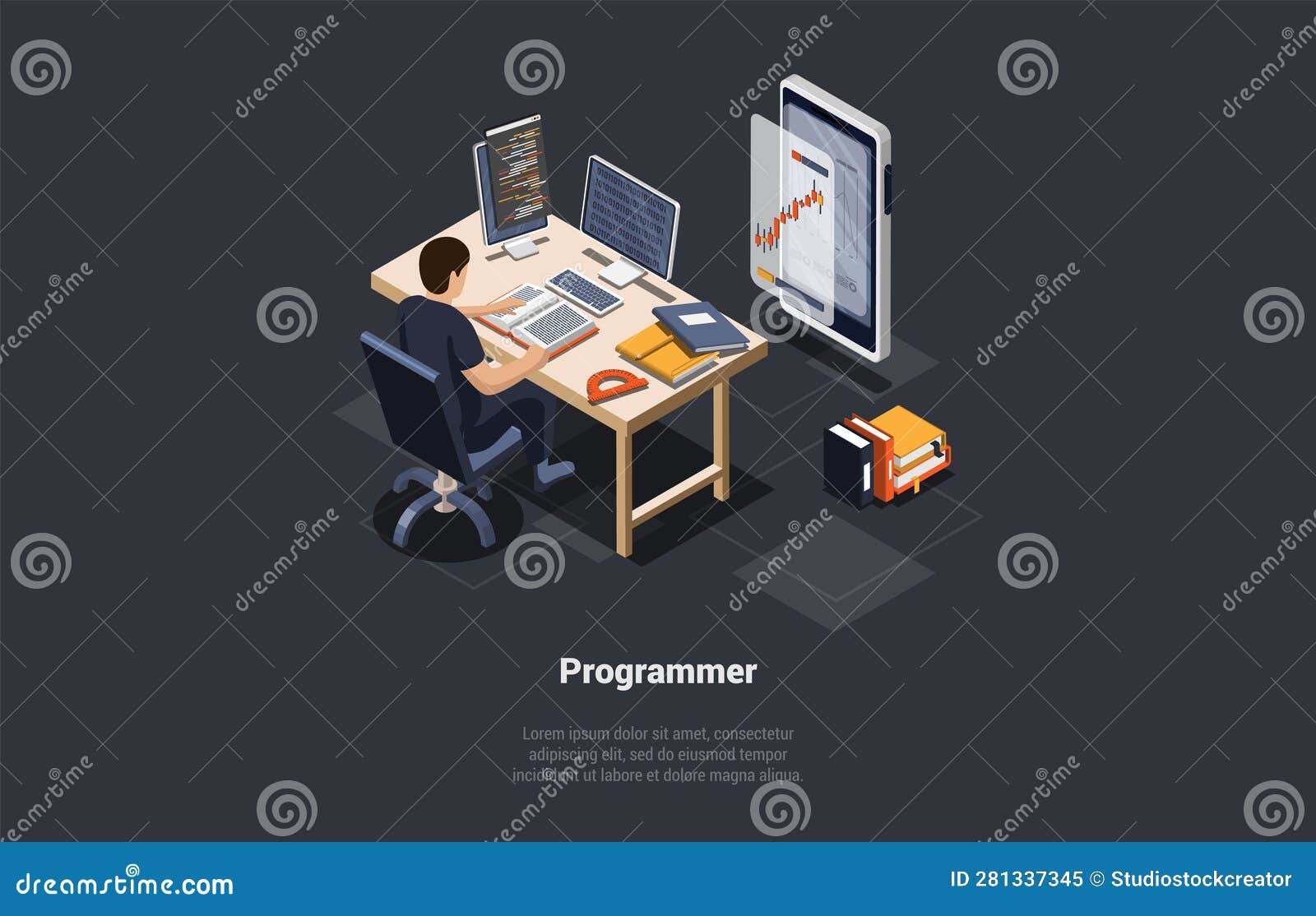 Software Development Coding Process Programmer Or Web Developer Coding App For Trading On