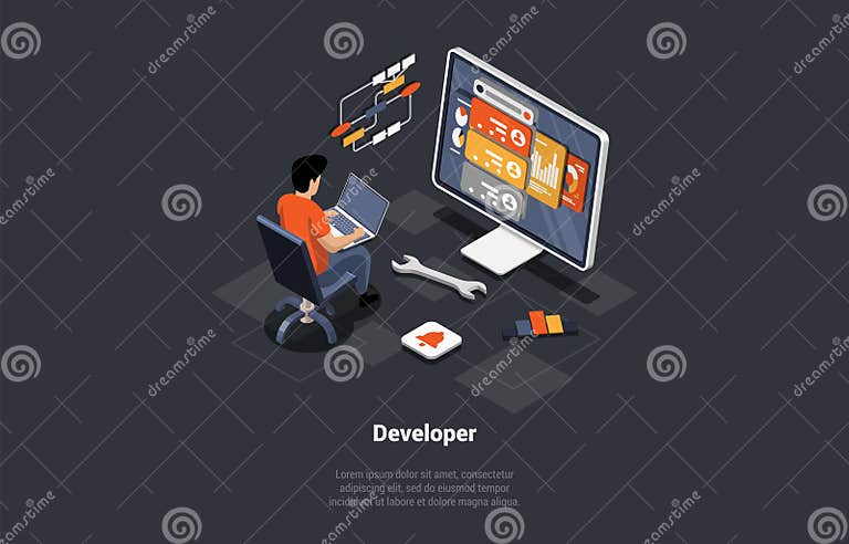 Software Development Coding Process Programmer Or Web Developer