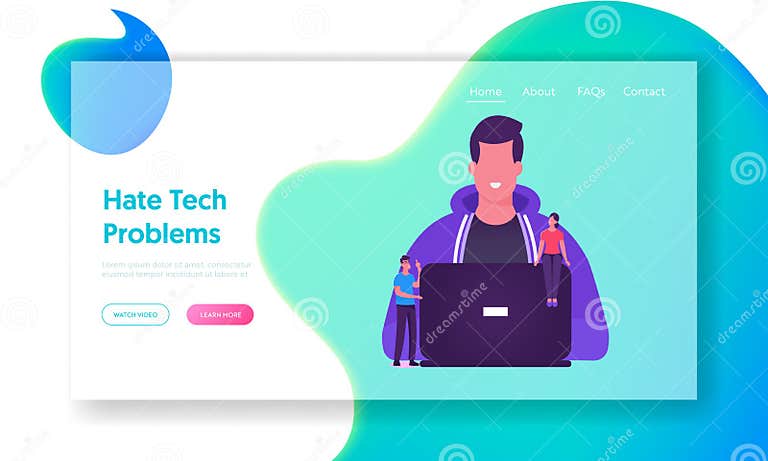 Software Development and Coding Website Landing Page. Coder Programmer ...