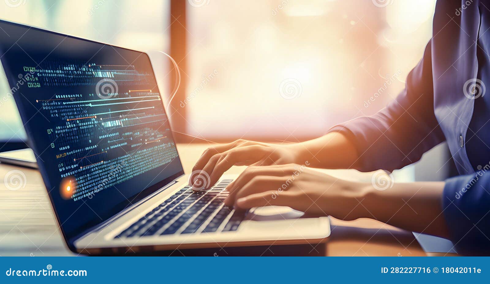 Software Development Concept.Coding Programmer, Software Engineer Working on Laptop Computer ...