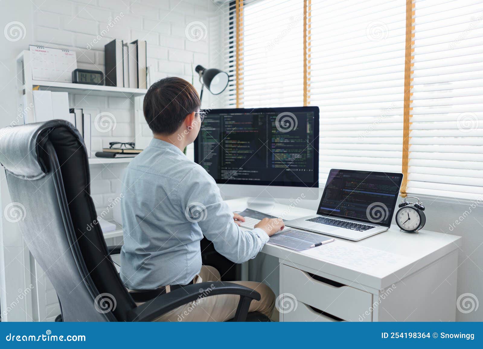 Software Development Concept, Male Programmer Typing Data Code and ... Software Development Concept, Male Programmer Typing Data Code and ...