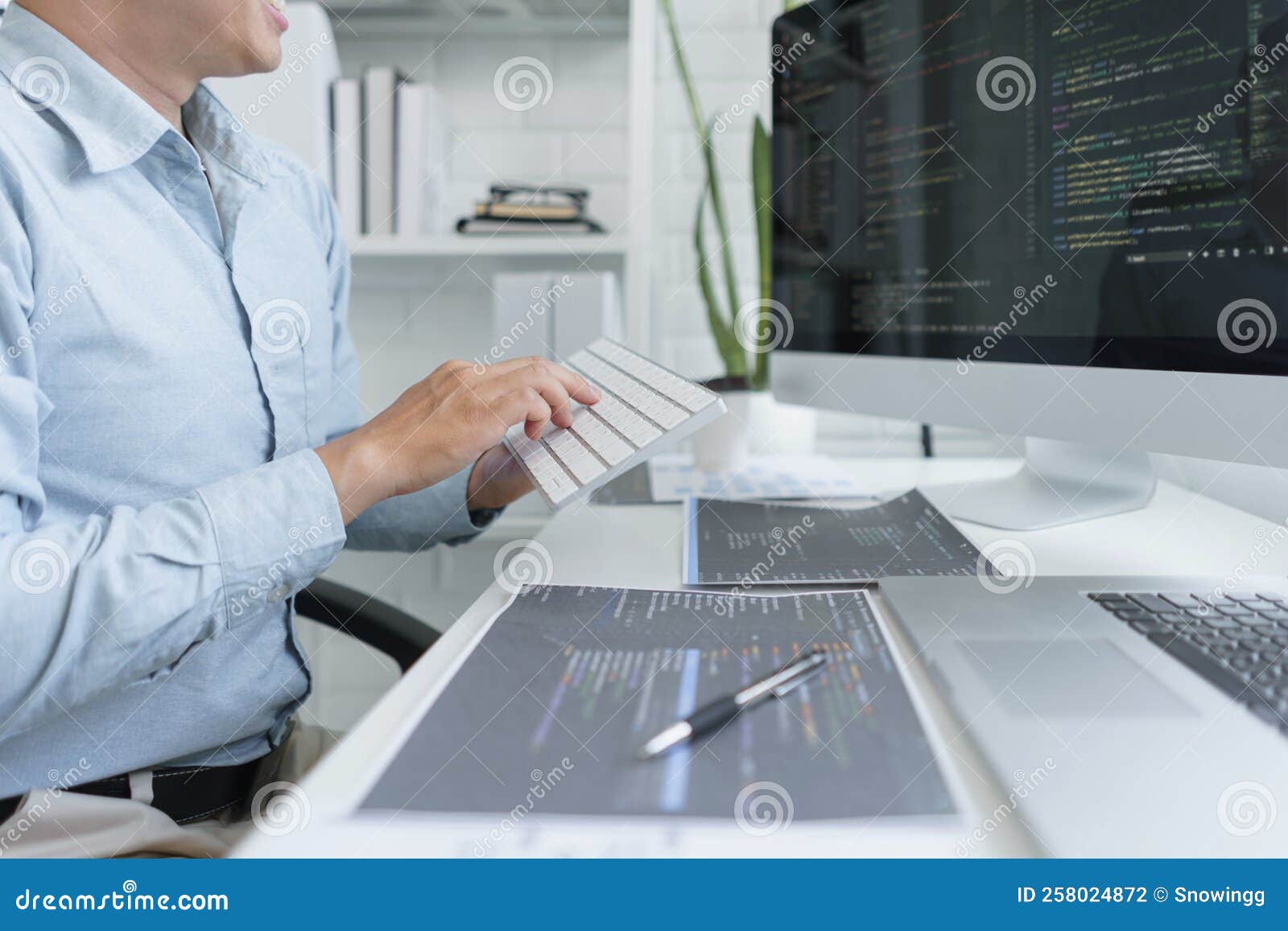 Software Development Concept, Male Programmer Using Keyboard To Typing ... Software Development Concept, Male Programmer Using Keyboard To Typing ...