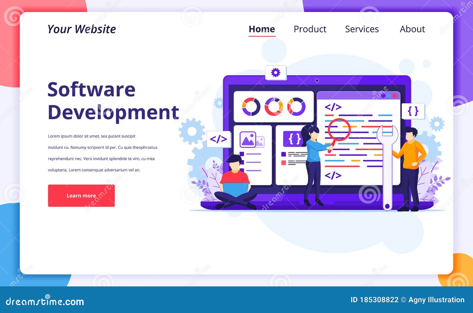 Software Development Concept, People Work on a Giant Laptop Programming ... Software Development Concept, People Work on a Giant Laptop Programming ...