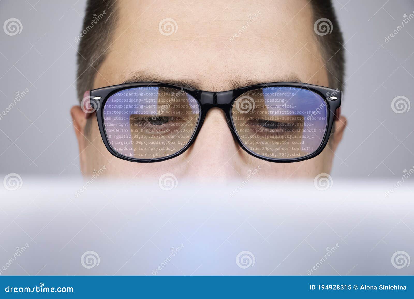 The Programmer`s Glasses Reflect Lines of Code. Programming ...