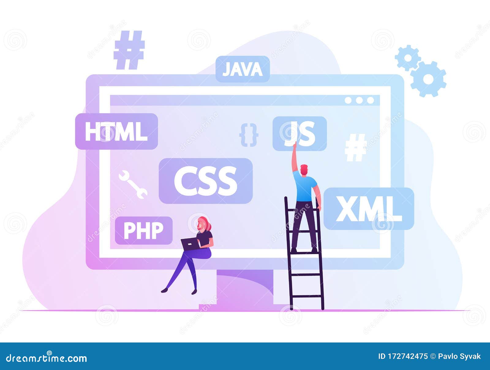 Software Development Concept Programmers Make Site Or Web Interface