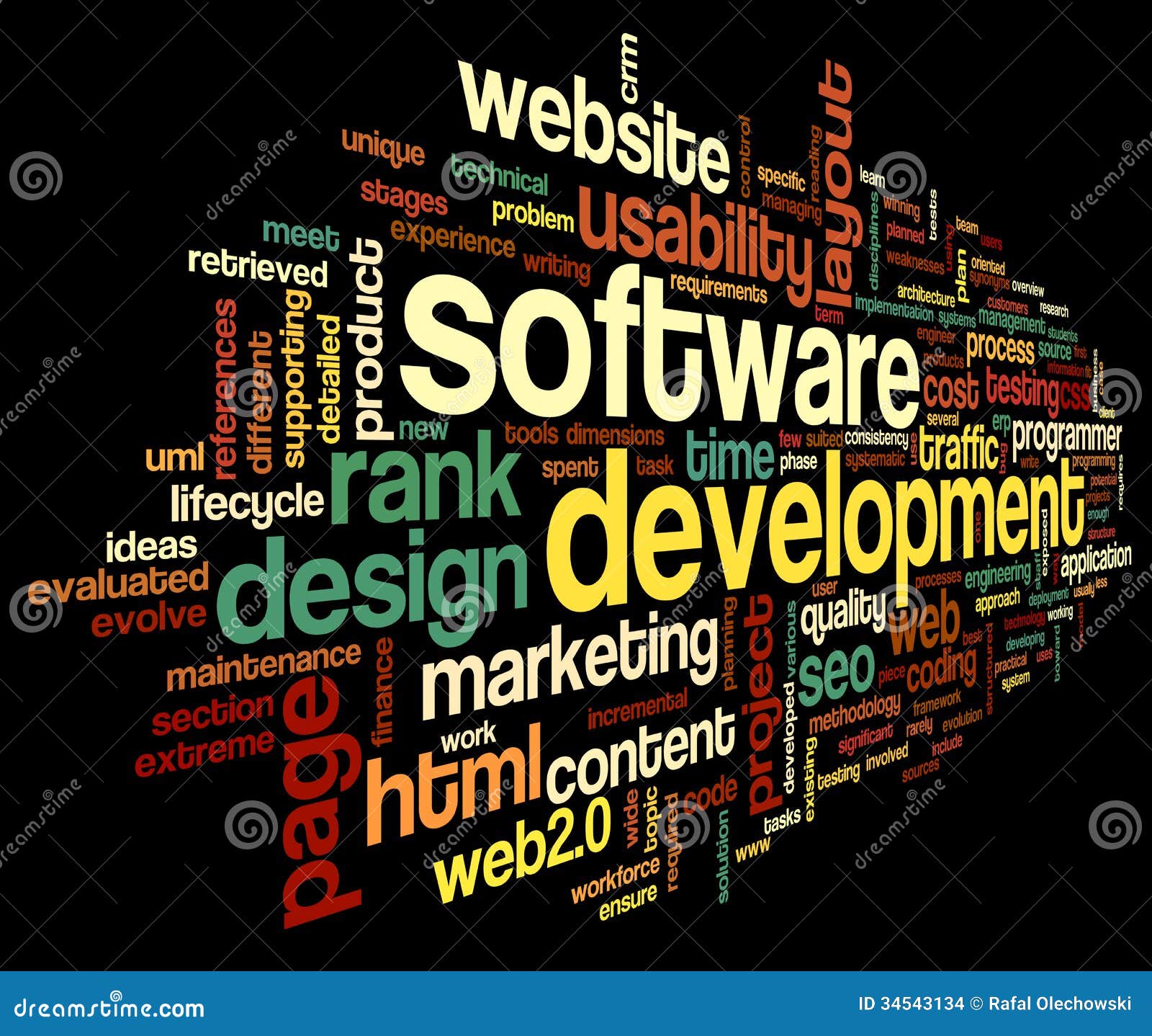 Software Development Concept in Tag Cloud Stock Illustration ...