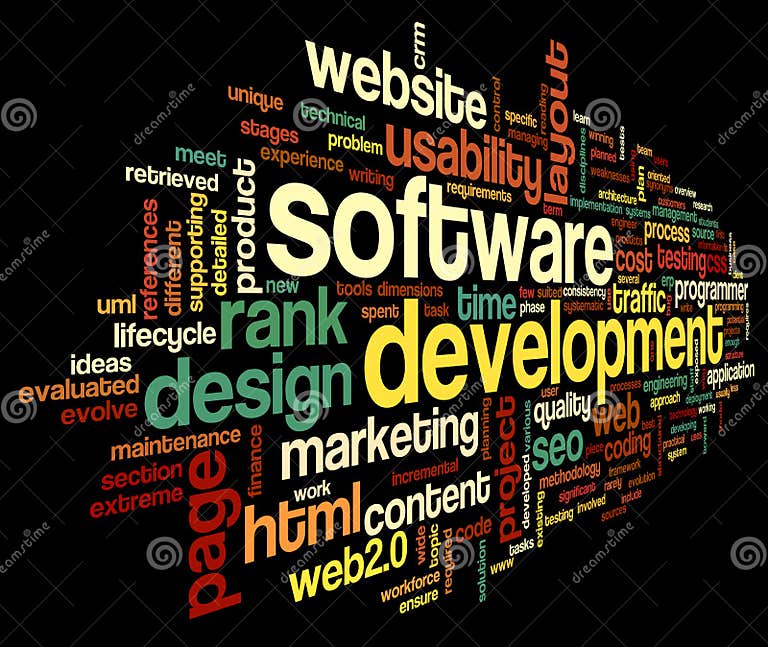 Software Development Concept in Tag Cloud Stock Illustration ...