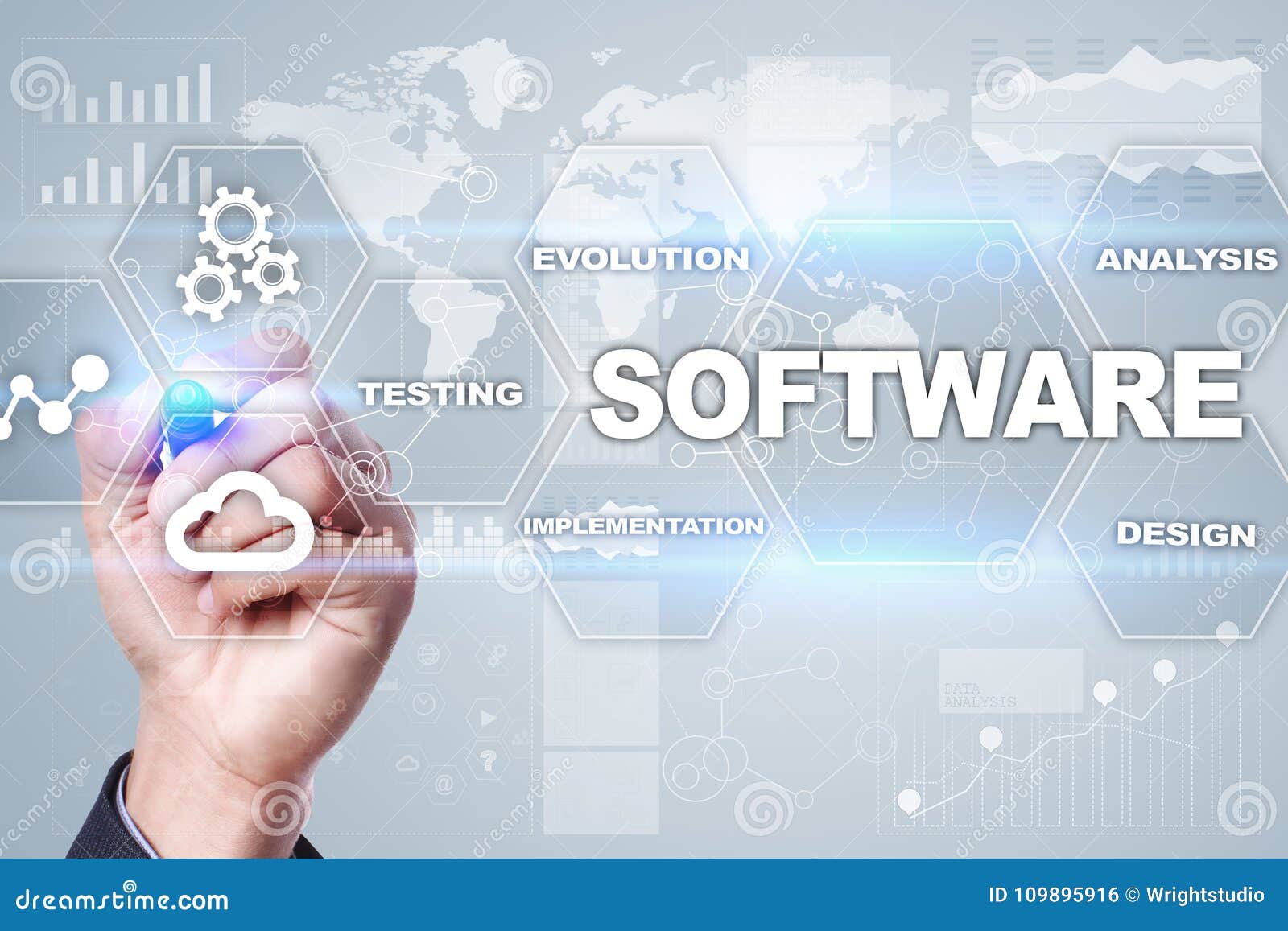 Software Development. Data Digital Programs System Technology Concept ...