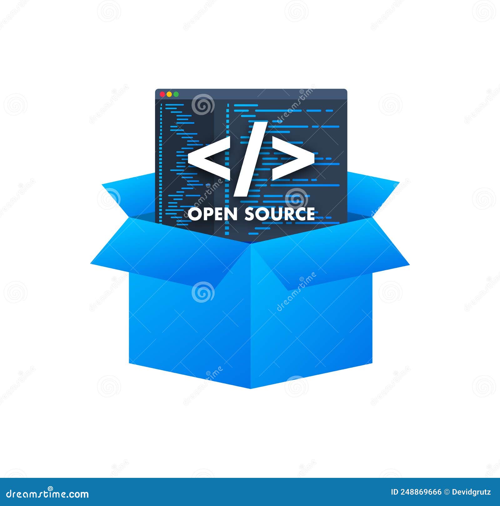 Software Development and Digital Technology Concept. Open Source Stock ...