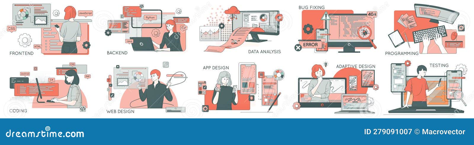 Frontend And Backend - Hand Holding Billet Cartoon Vector ...