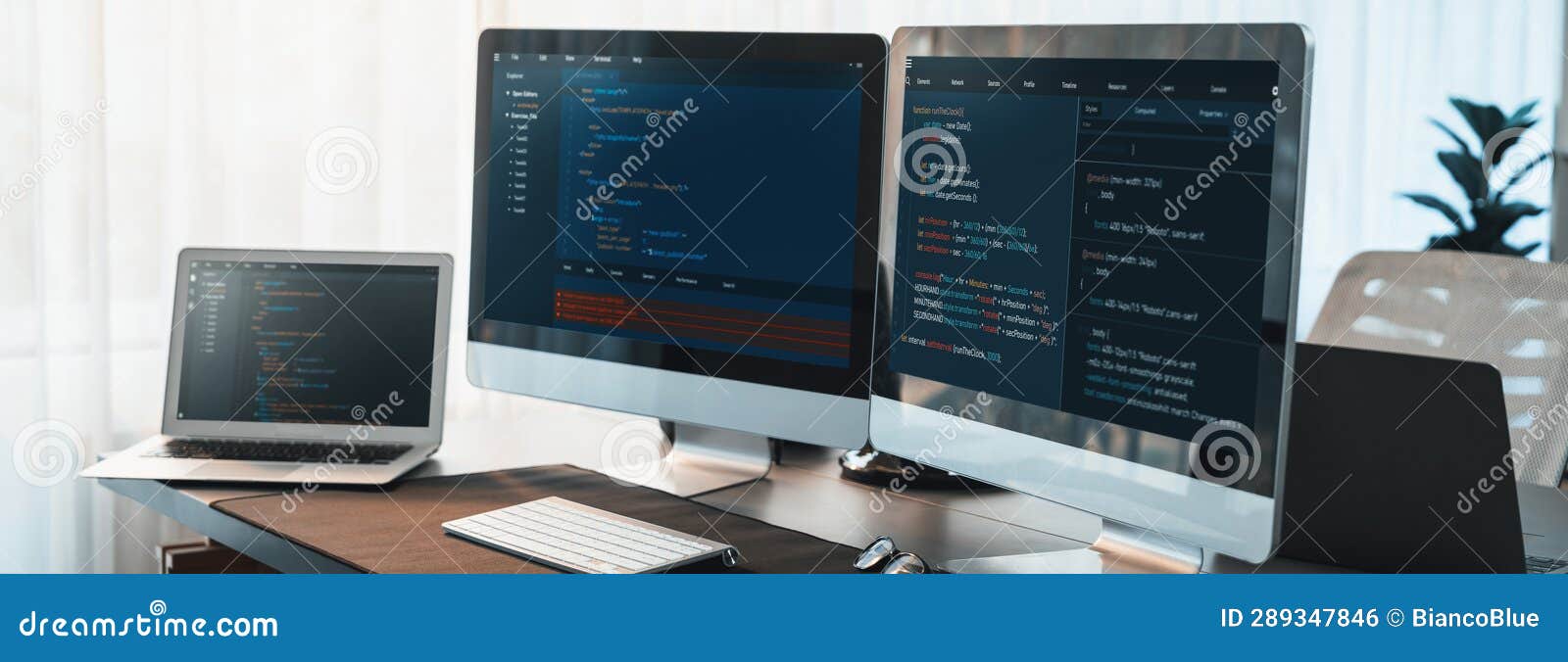 Software Development Interface Display Coding Script on Monitor. Trailblazing Stock Photo ...