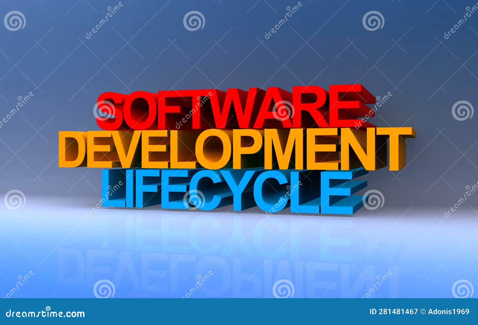 Software Development Lifecycle on Blue Stock Illustration ...