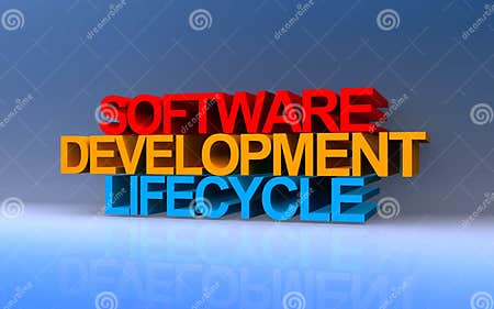 Software Development Lifecycle on Blue Stock Illustration ...