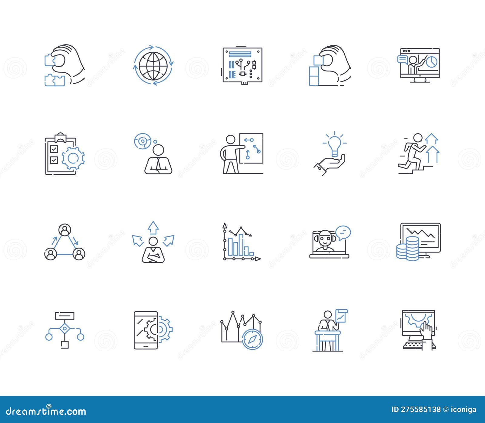 Software Development Line Icons Collection Programming Algorithms Debugging Testing Design