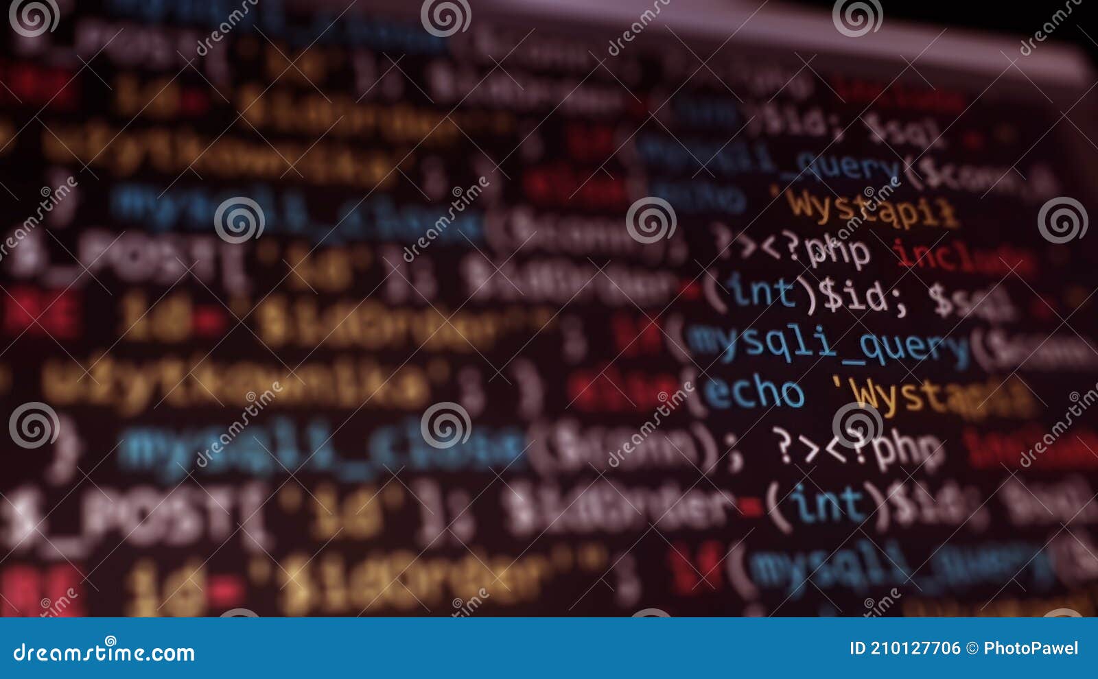 Software Development Monitor Screen Background. Developer Display with ...