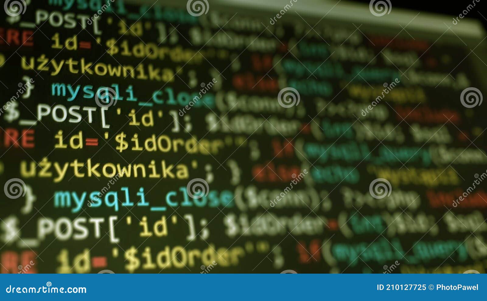 Software Development Monitor Screen Background. Developer Display with Source Code Editorial ...