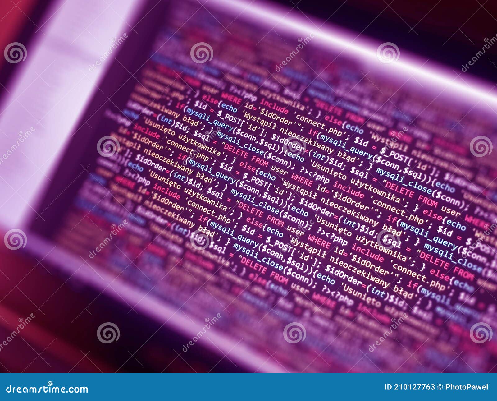 Software Development Monitor Screen Background Developer Display With Source Code Editorial