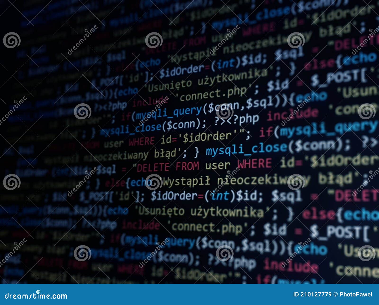 Software Development Monitor Screen Background Developer Display With Source Code Editorial